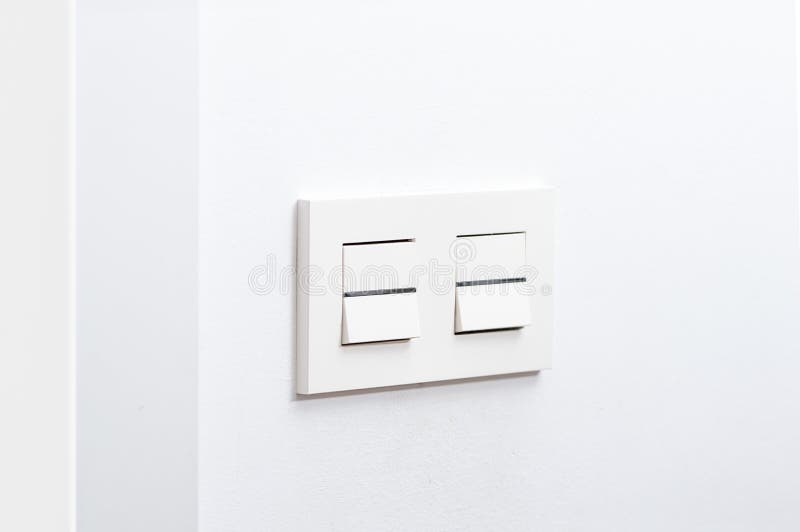 Switch and Faceplate on White Wall Stock Photo - Image of night ...