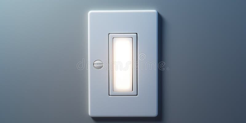 A White Light Switch Mounted on a Blue Wall. Can Be Used To Represent ...