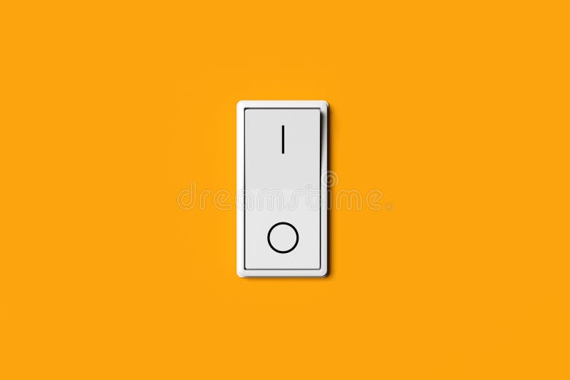 White Light Switch on Orange Background Representing on and Off ...