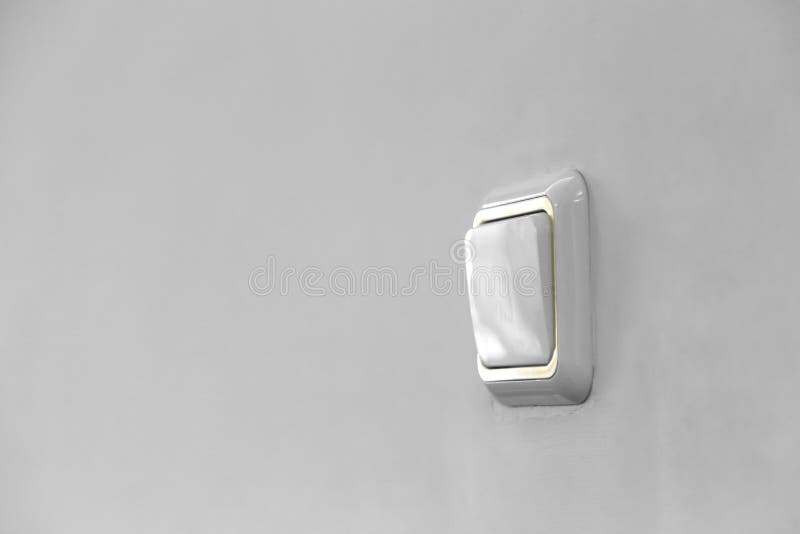 White Light Switch, Turn on or Turn Off the Lights Stock Image - Image ...