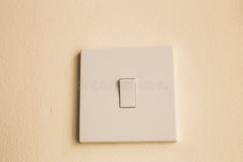 White Light Switch, Turn on or Turn Off the Lights Stock Photo - Image ...