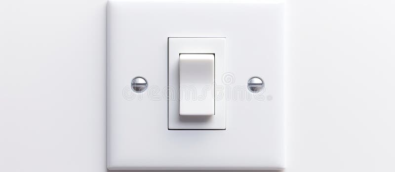 A White Light Switch on a Wall Stock Image - Image of close, white ...