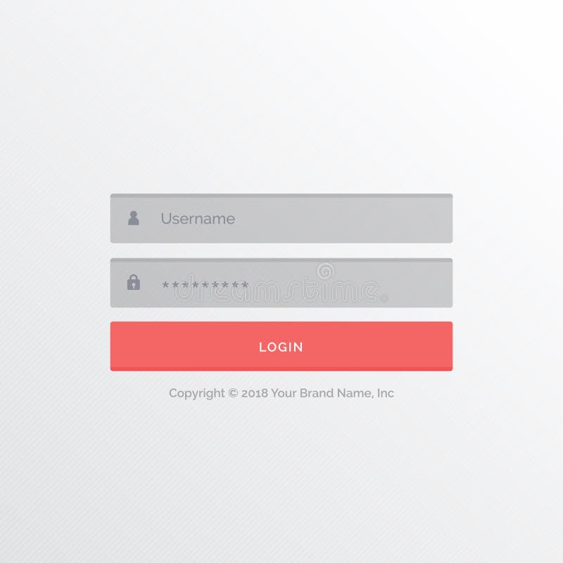 White Member Login Form on Blue Background in Flat Style Stock Vector ...