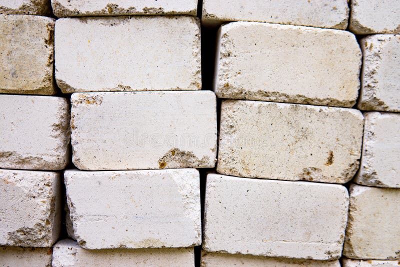 White Light Weight Concrete Block for Texture Background. Stacked One ...