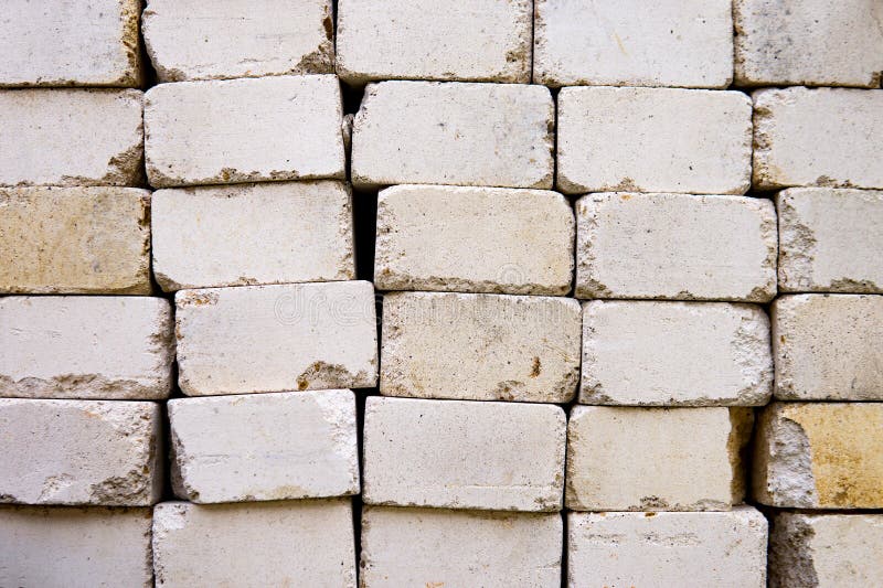 White Light Weight Concrete Block for Texture Background. Stacked One ...