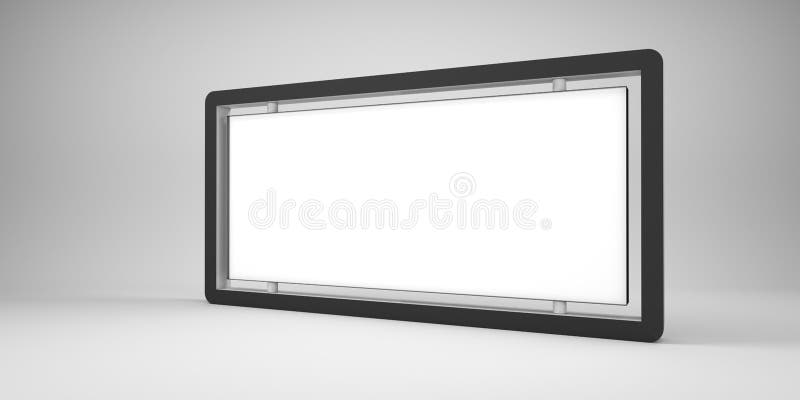 White Lightbox Screen with Neon Light on Wall. Modern Night Backgtound ...