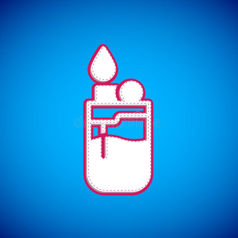 White Lighter Icon Isolated on Blue Background. Vector Stock Vector ...
