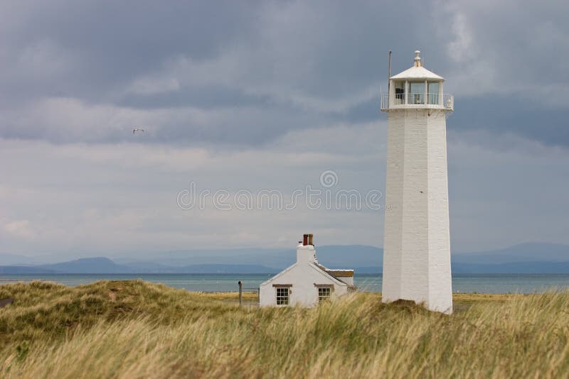 White lighthouse stock photo. Image of britain, walney - 6954366