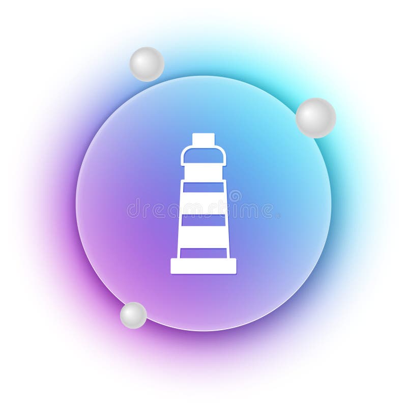 White Lighthouse Icon Isolated on White Background. Blue and Purple ...