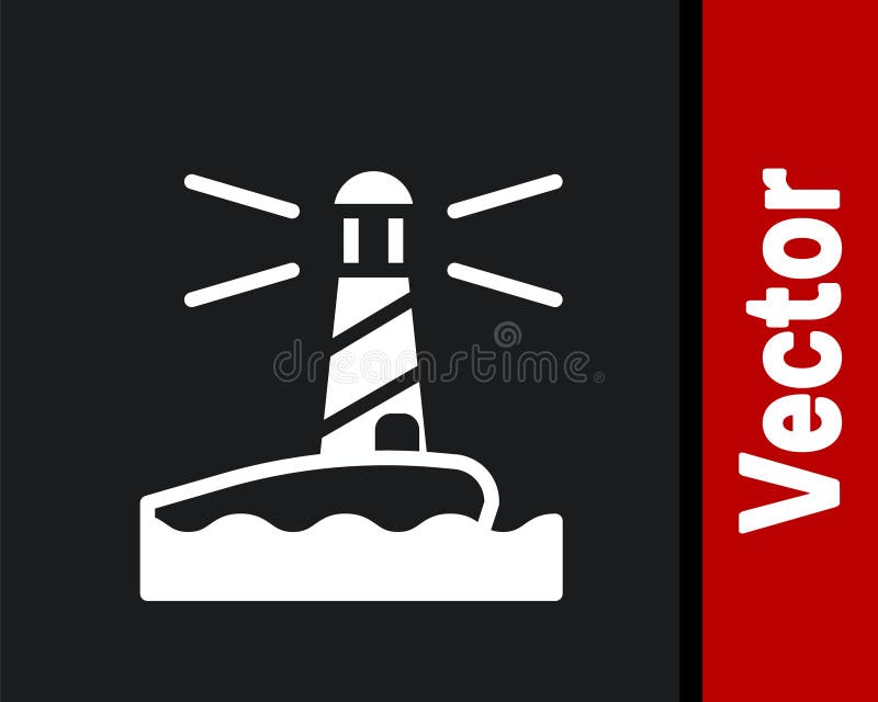 Black White Lighthouse Beach Icon Stock Illustrations – 1,089 Black ...