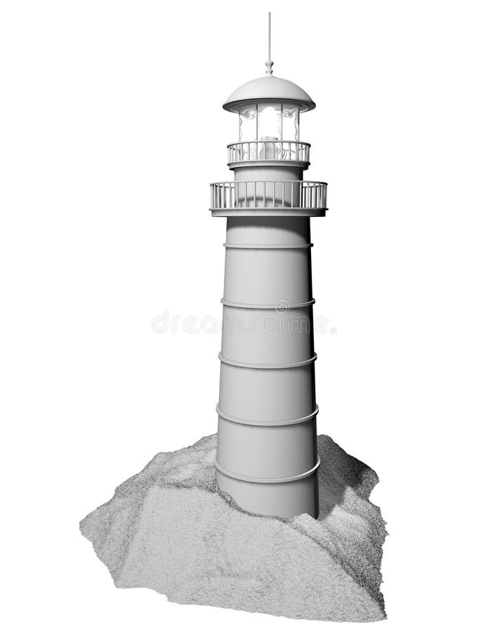 Night Lighthouse Beam stock illustration. Illustration of harbor - 3610373