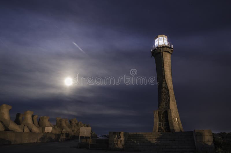 White lighthouse stock image. Image of blue, constanta - 72903925