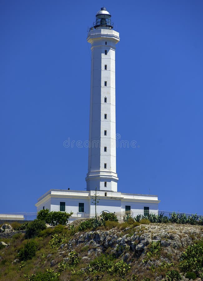 The White Lighthouse of Santa Maria Di Leuca Stock Photo - Image of ...