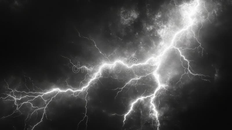 White Lightning Bolt on Black Background Stock Illustration ...