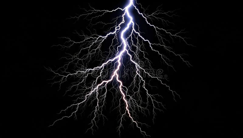 White Lightning Bolt on Black Background Stock Illustration ...