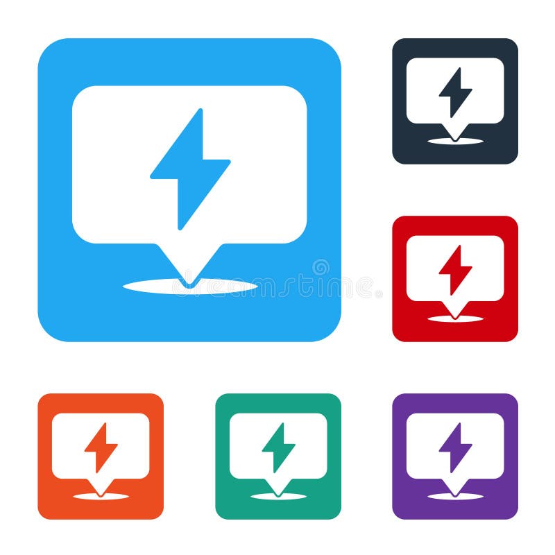 White Lightning Bolt Icon Isolated on White Background. Flash Icon ...