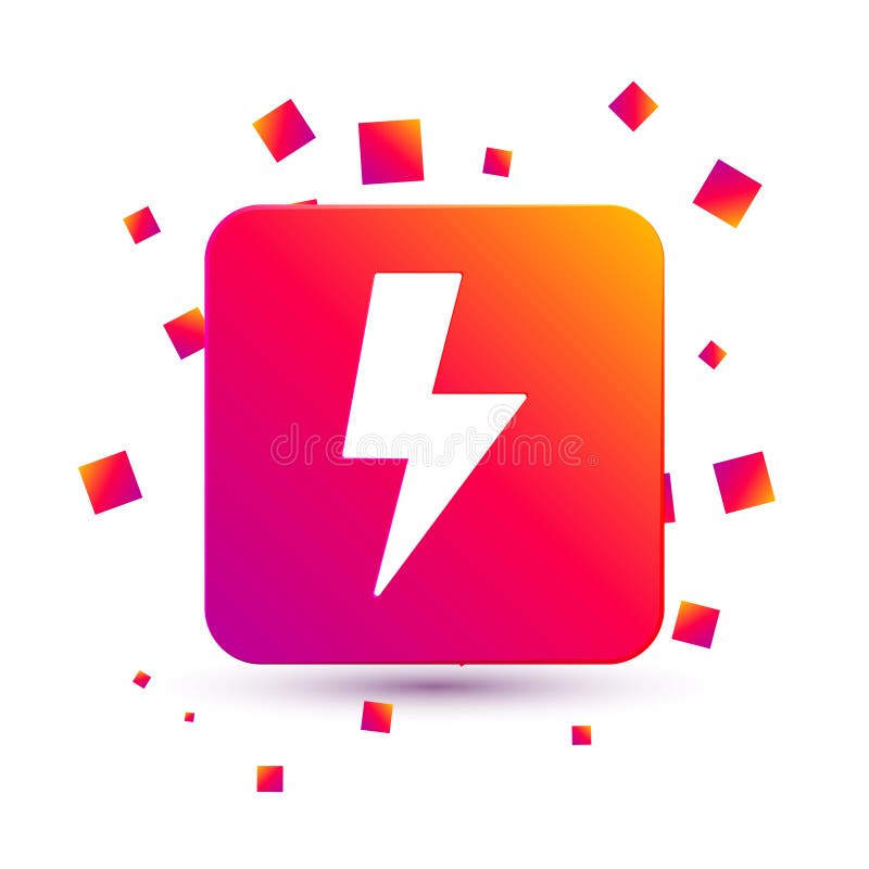 White Lightning Bolt Icon Isolated on White Background. Flash Sign ...