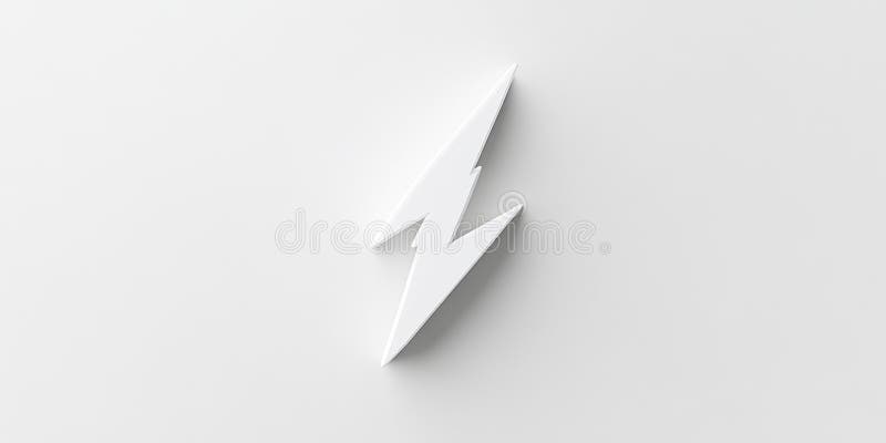 A White Lightning Bolt with a Zigzag Shape Stock Illustration ...
