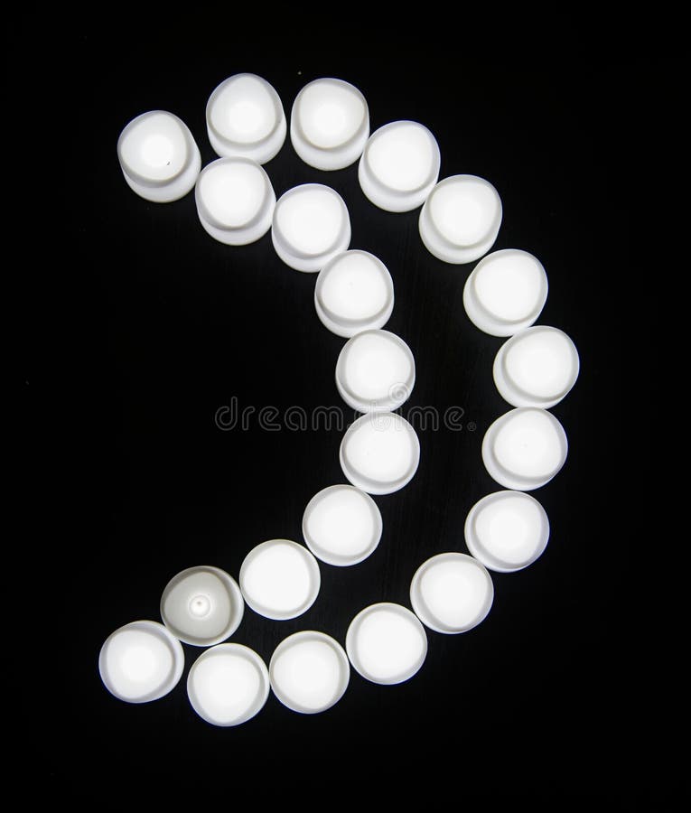 White Lights Crescent Moon Shape Stock Image - Image of crescent ...