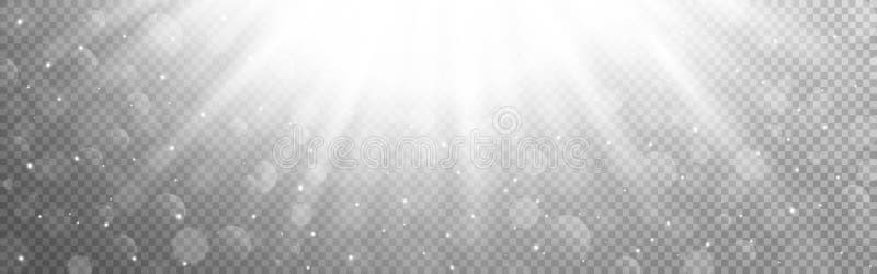 White Lights. Light Ray Effect on Transparent Background. Realistic ...