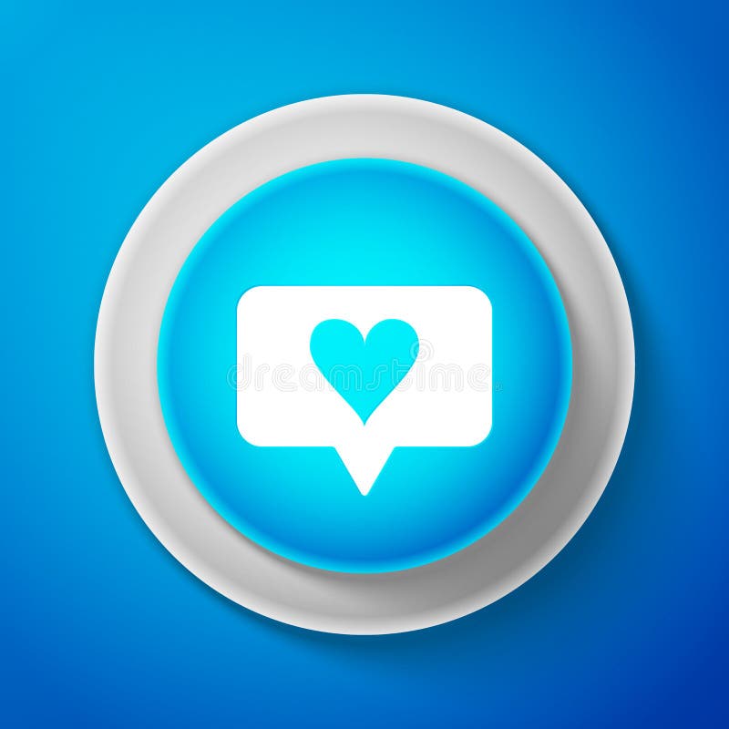 White Like and Heart Icon Isolated on Blue Background. Counter ... White Like and Heart Icon Isolated on Blue Background. Counter ...