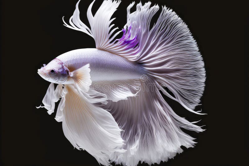 White Lilac Shiny Betta Fish Stirring Fins Stock Illustration ...