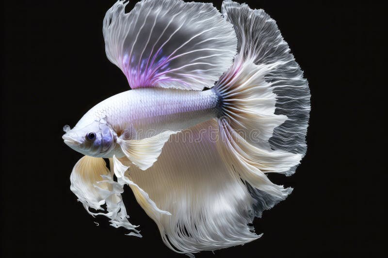 White Lilac Shiny Betta Fish Stirring Fins Stock Illustration ...