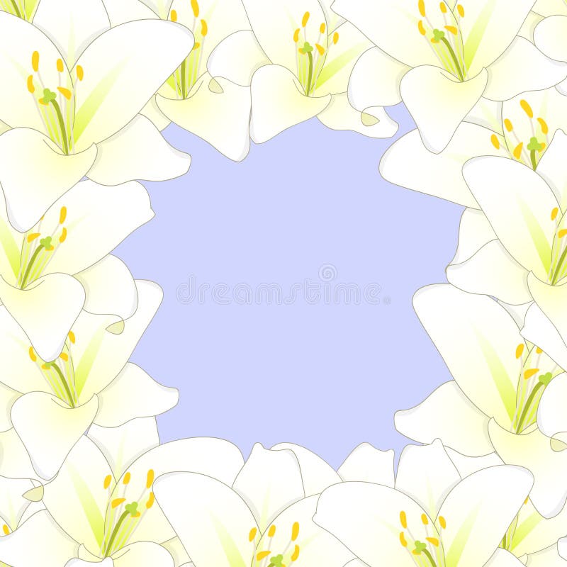 Easter Lily Border stock vector. Illustration of pink - 52568456