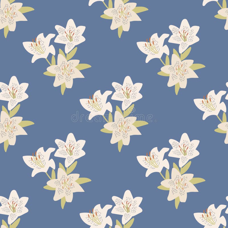 White lily pattern stock vector. Illustration of floral - 209817322