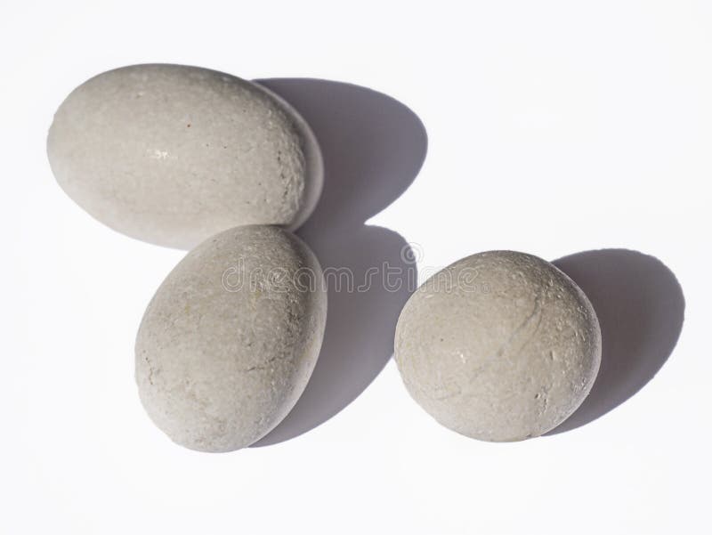 White Limestone Round Rocks in a Composition. Stock Image - Image of ...