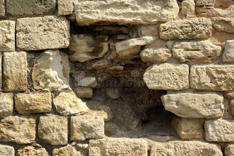 White Limestone Wall with Black Hole Texture Background Stock Image ...
