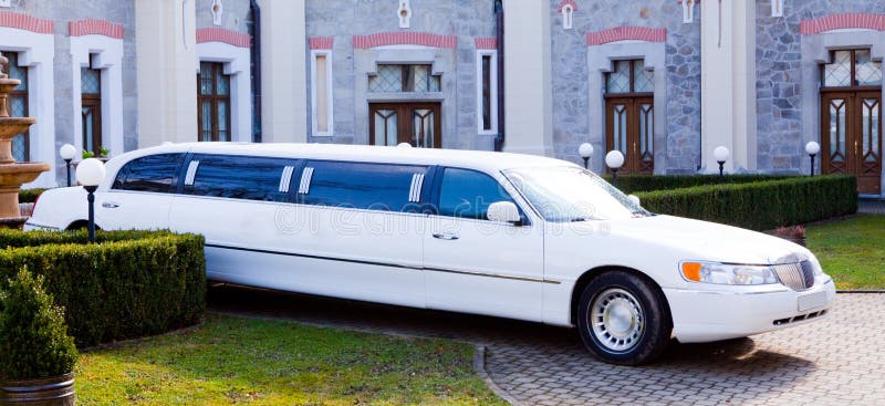 A white limousine stock photo. Image of city, hotel, rental - 13666356