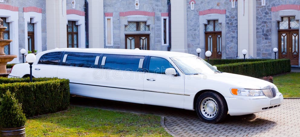 A white limousine stock photo. Image of city, hotel, rental - 13666356