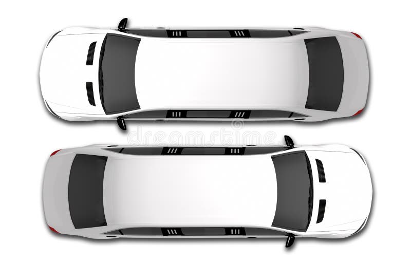 White Limousine Top View stock illustration. Illustration of limo ...