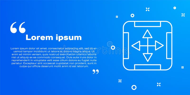 White Line Area Measurement Icon Isolated on Blue Background. Vector ...