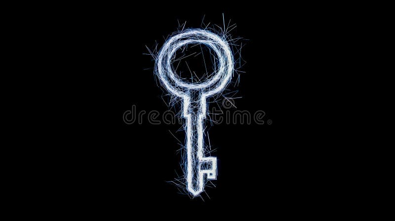 Glowing Key Shining on Dark Background Symbolizing Security and Access ...
