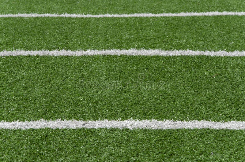 White Line As Running Lane on the Green Grass Stock Image - Image of ...