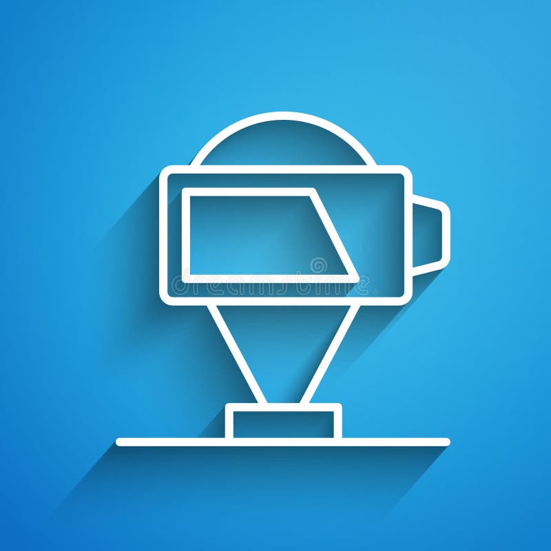 White Line Battery Charge Level Indicator Icon Isolated on Blue ...