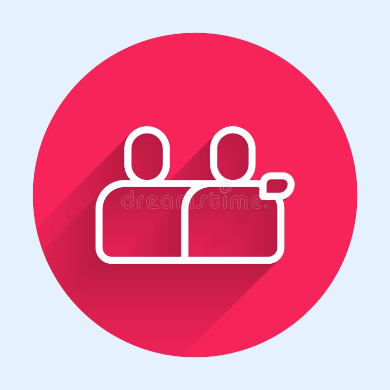 White Line BFF or Best Friends Forever Icon Isolated with Long Shadow ...