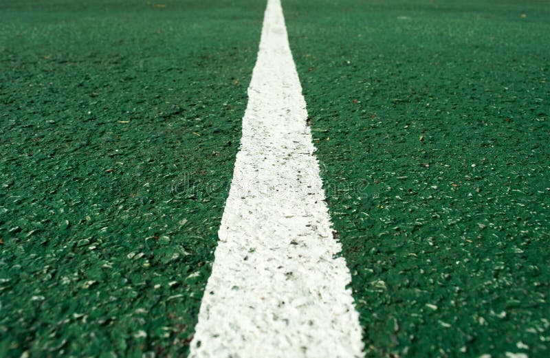 White Line at Center of Football Pitch Stock Image - Image of league ...