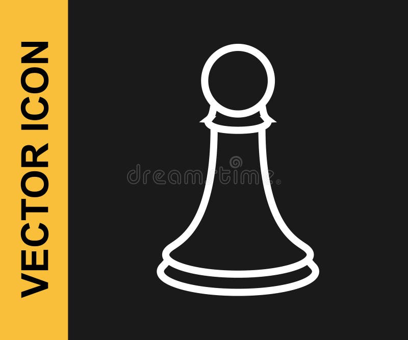White Line Chess Pawn Icon Isolated on Black Background. Vector Stock ... White Line Chess Pawn Icon Isolated on Black Background. Vector Stock ...