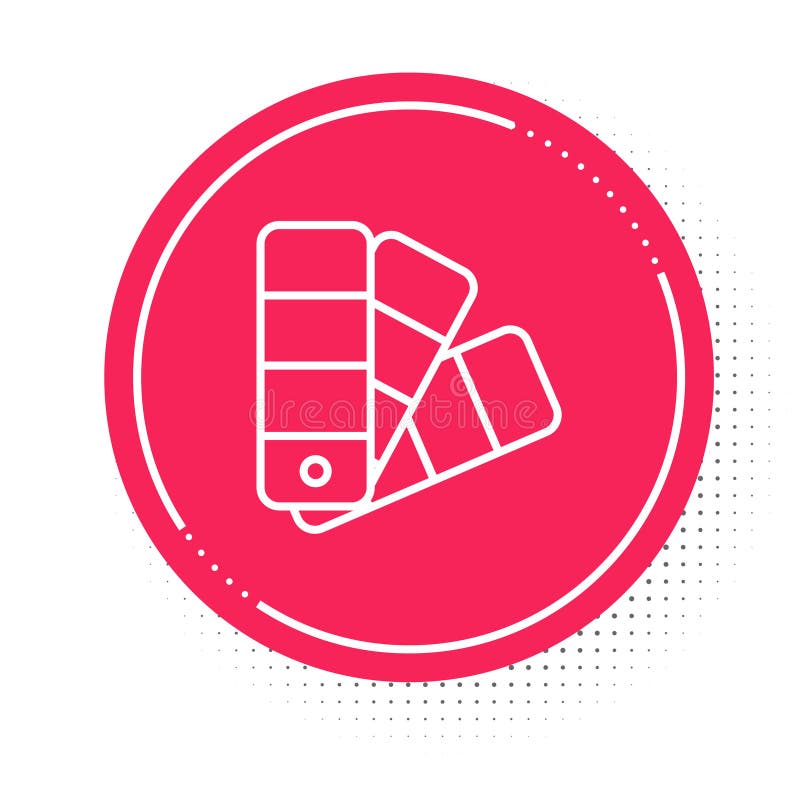 White Line Color Palette Guide Icon Isolated on White Background. Red ...