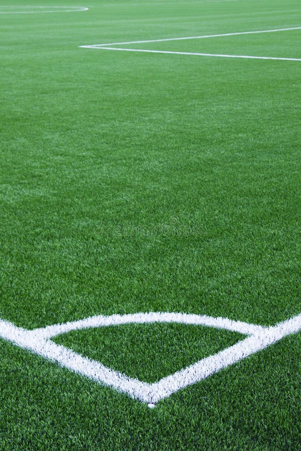 Green Football Field Turf, Training of Teenagers Stock Image - Image of ...