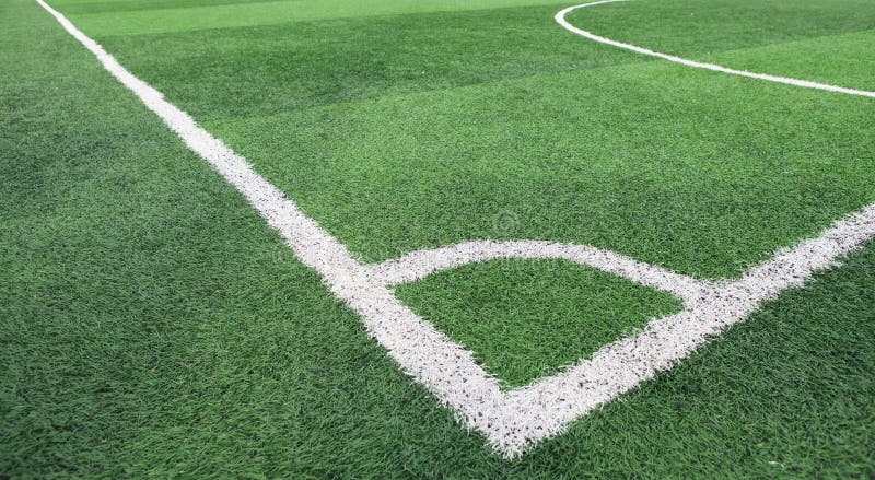 The White Line Corner on Soccer Field Grass Stock Photo - Image of ...