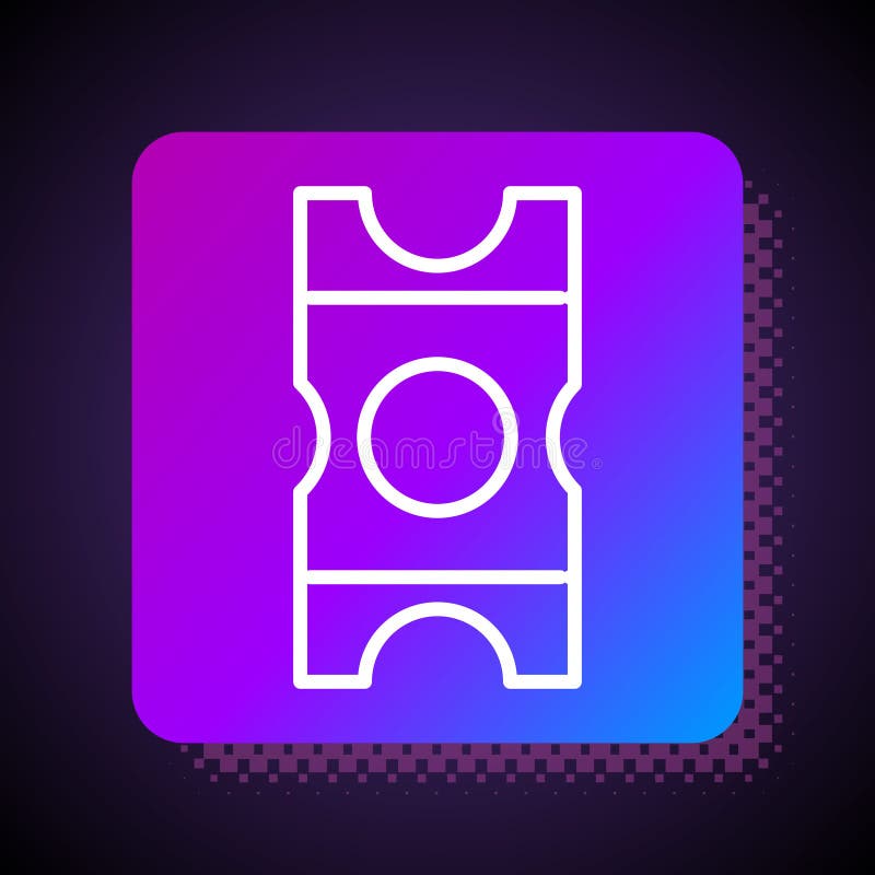 White Line Coupon Icon Isolated on Black Background. Empty Shopping ...