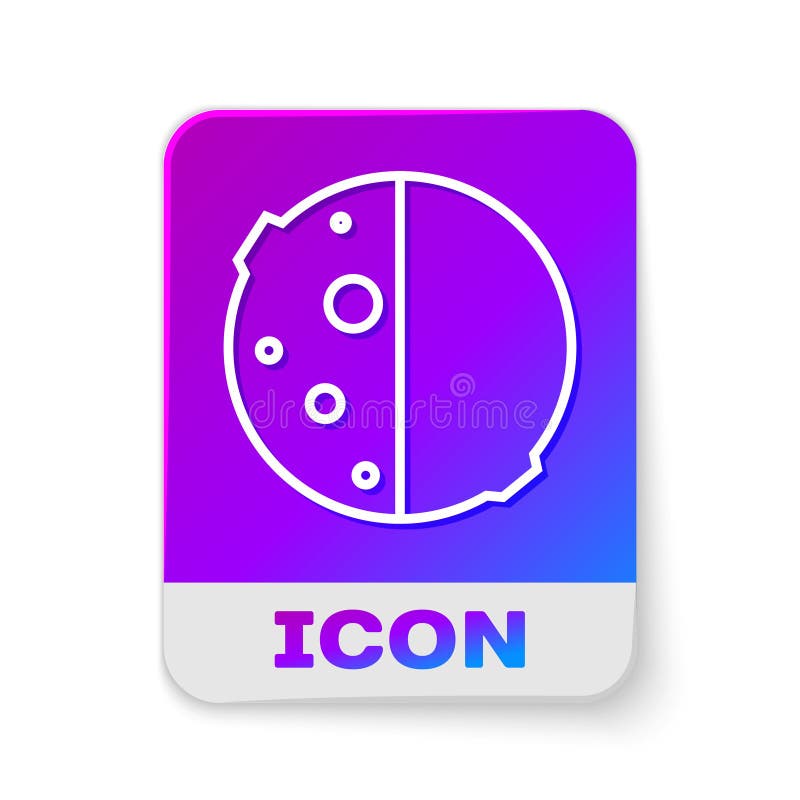 White Line Eclipse of the Sun Icon Isolated on White Background. Total ...