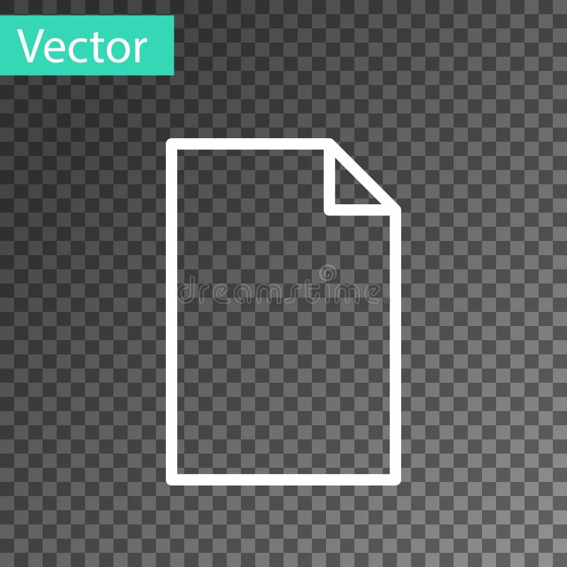 White Line Empty Document Icon Isolated on Transparent Background ...