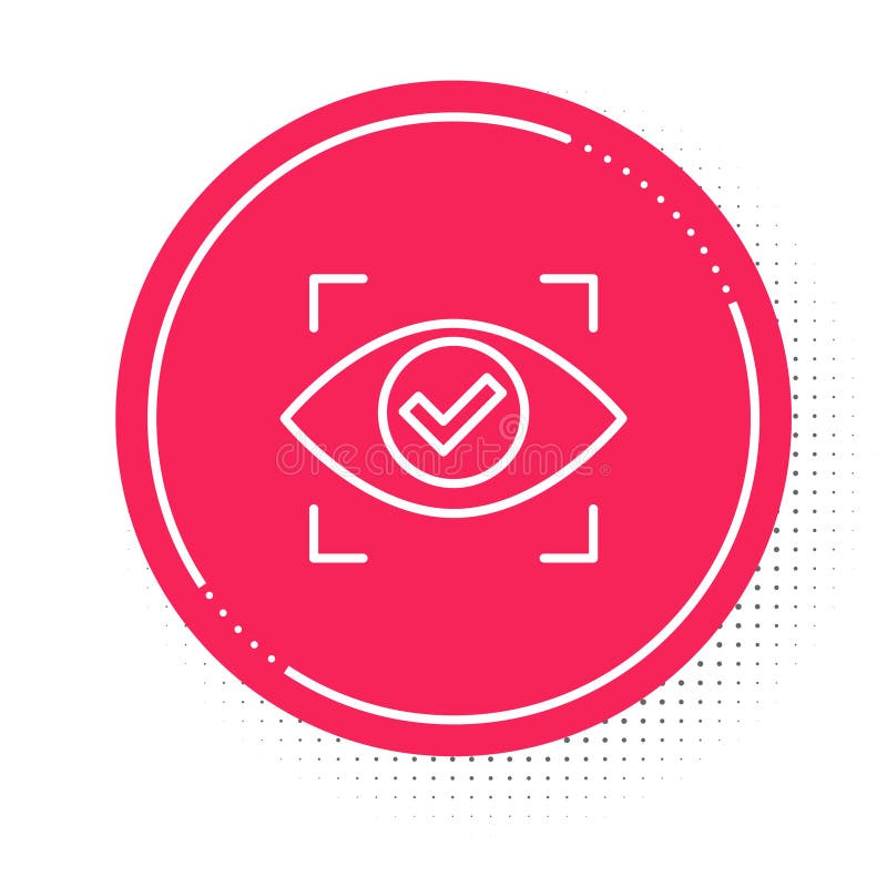 Red Eye Scan Icon Isolated Seamless Pattern on Blue Background. Retinal ...