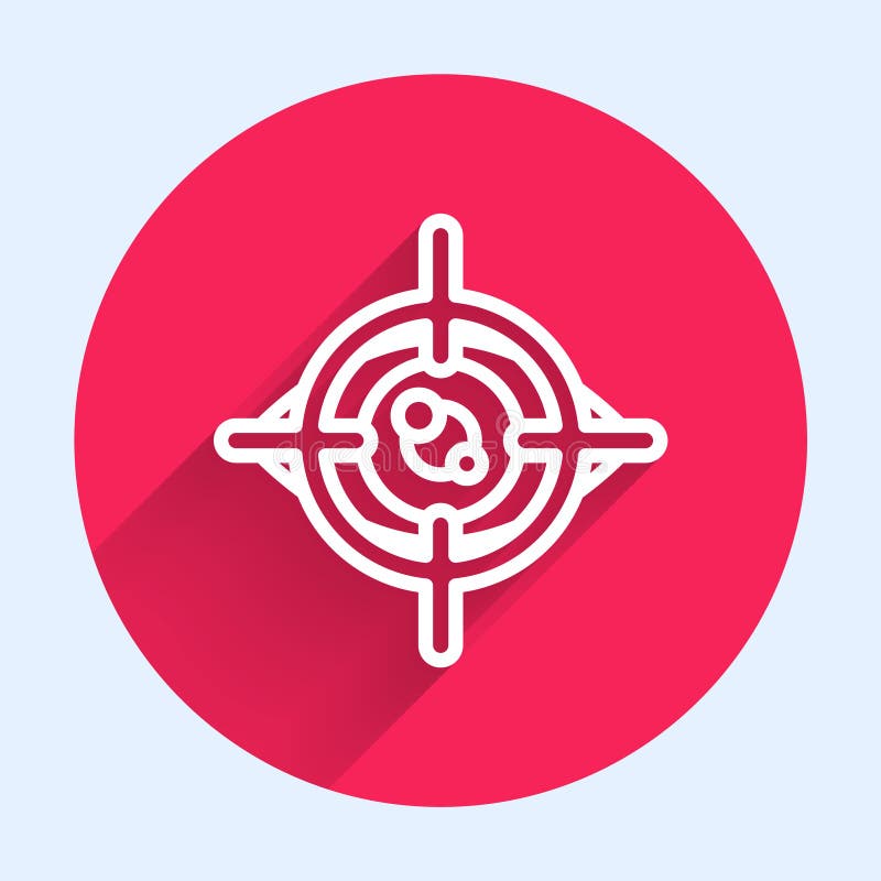 White Line Eye Scan Icon Isolated with Long Shadow. Scanning Eye ...