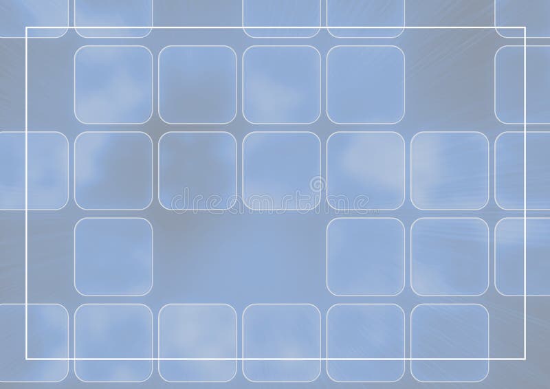 White Line Frame with Copy Space Against Blue Square Shapes on Black ...